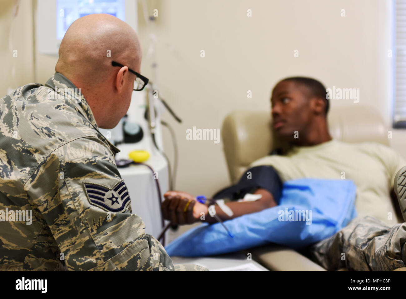 Staff Sgt. Jonathan Flannigan, NCO in charge of the apheresis element ...