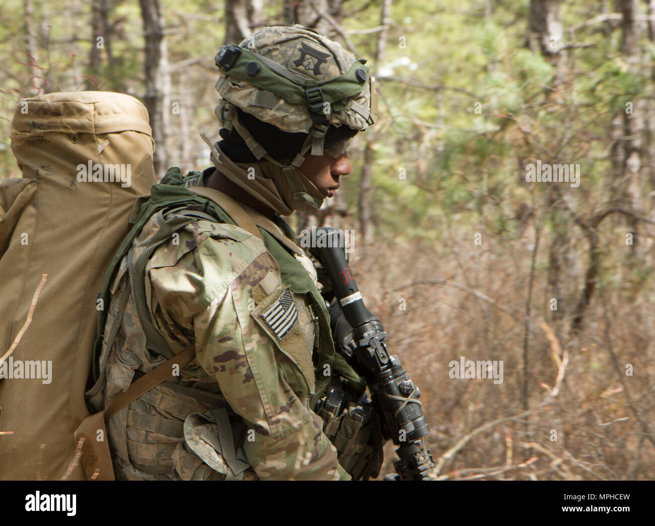 A Soldier assigned to 101st Airborne Division (Air Assault) patrols ...