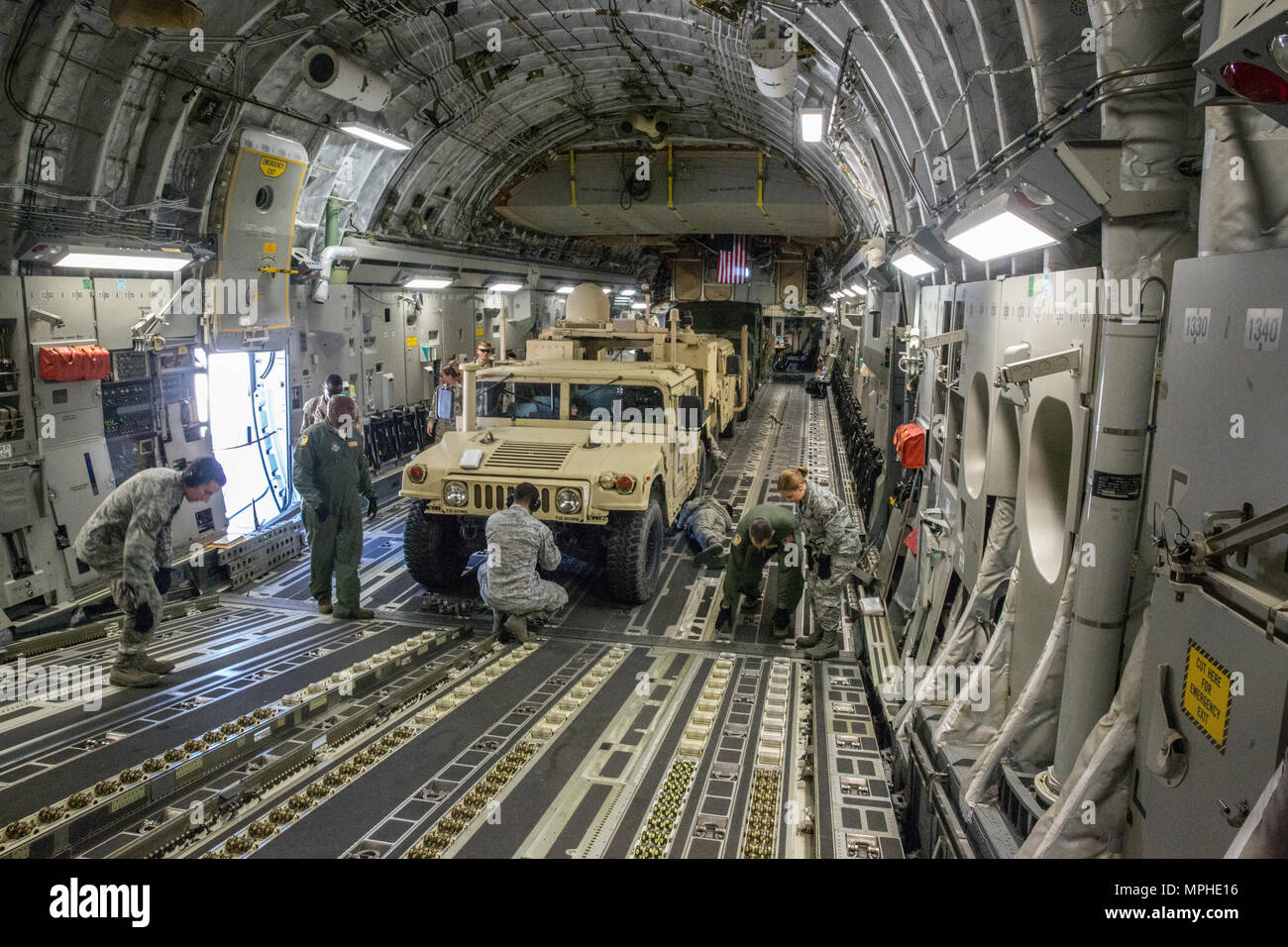 U.S. Airmen with 50th Aerial Port Squadron, 452nd Air Mobility Wing ...
