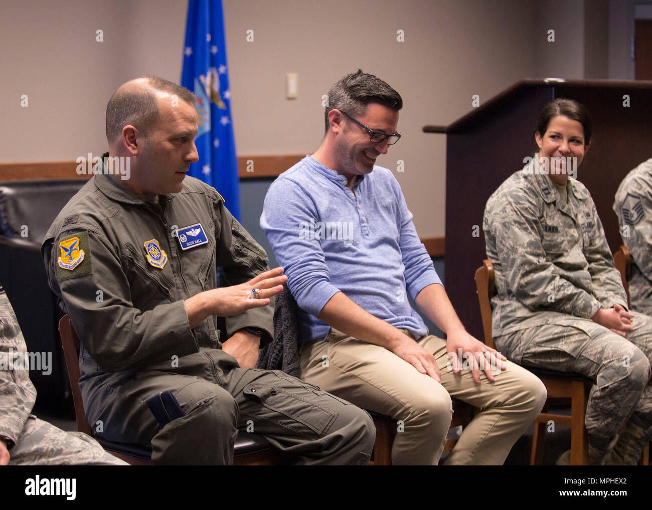 Col. Doug Hall, 436th Operations Group commander, and his husband Rob ...
