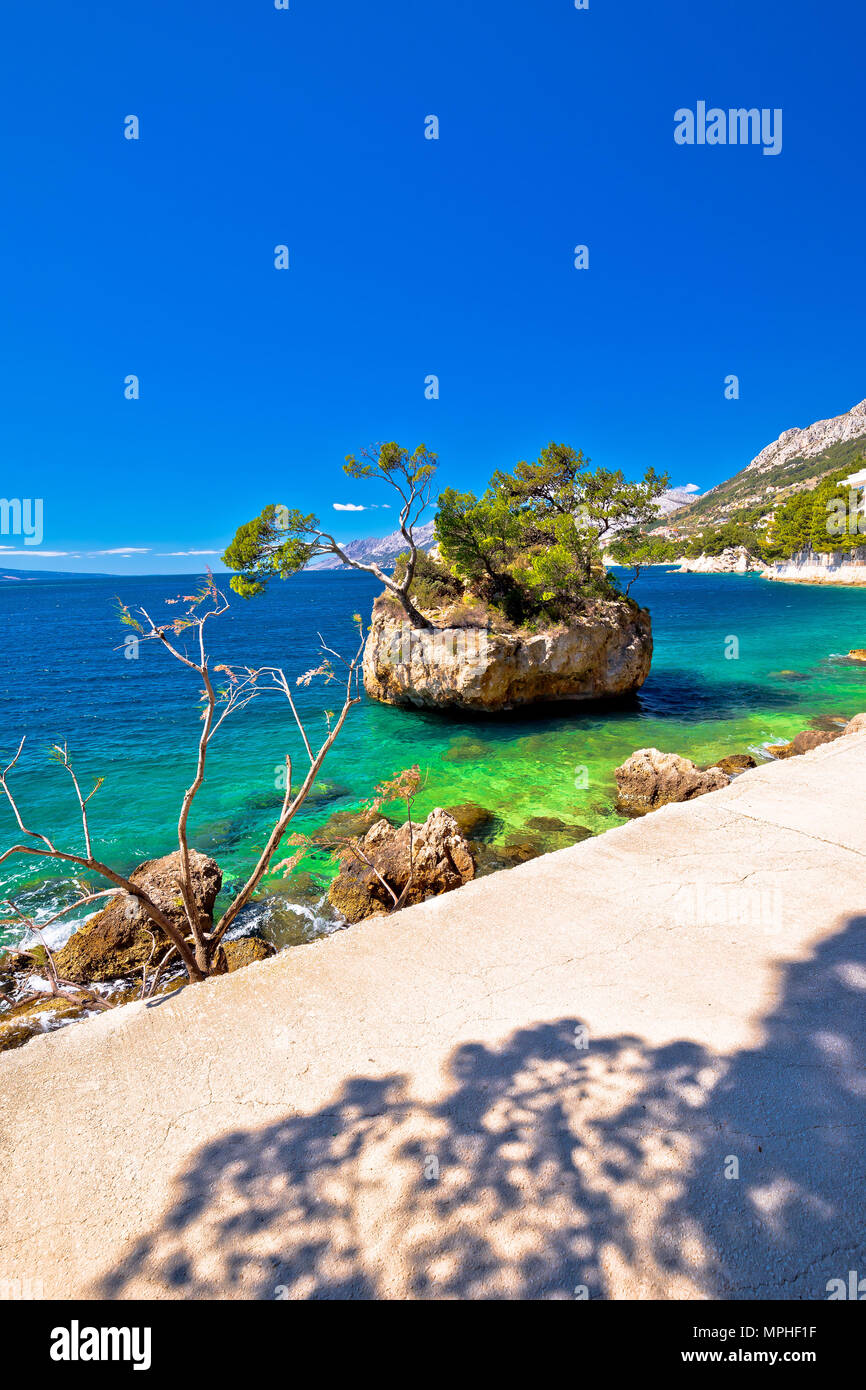 Idyllic islet on Punta Rata beach in Brela, Makarska riviera of ...