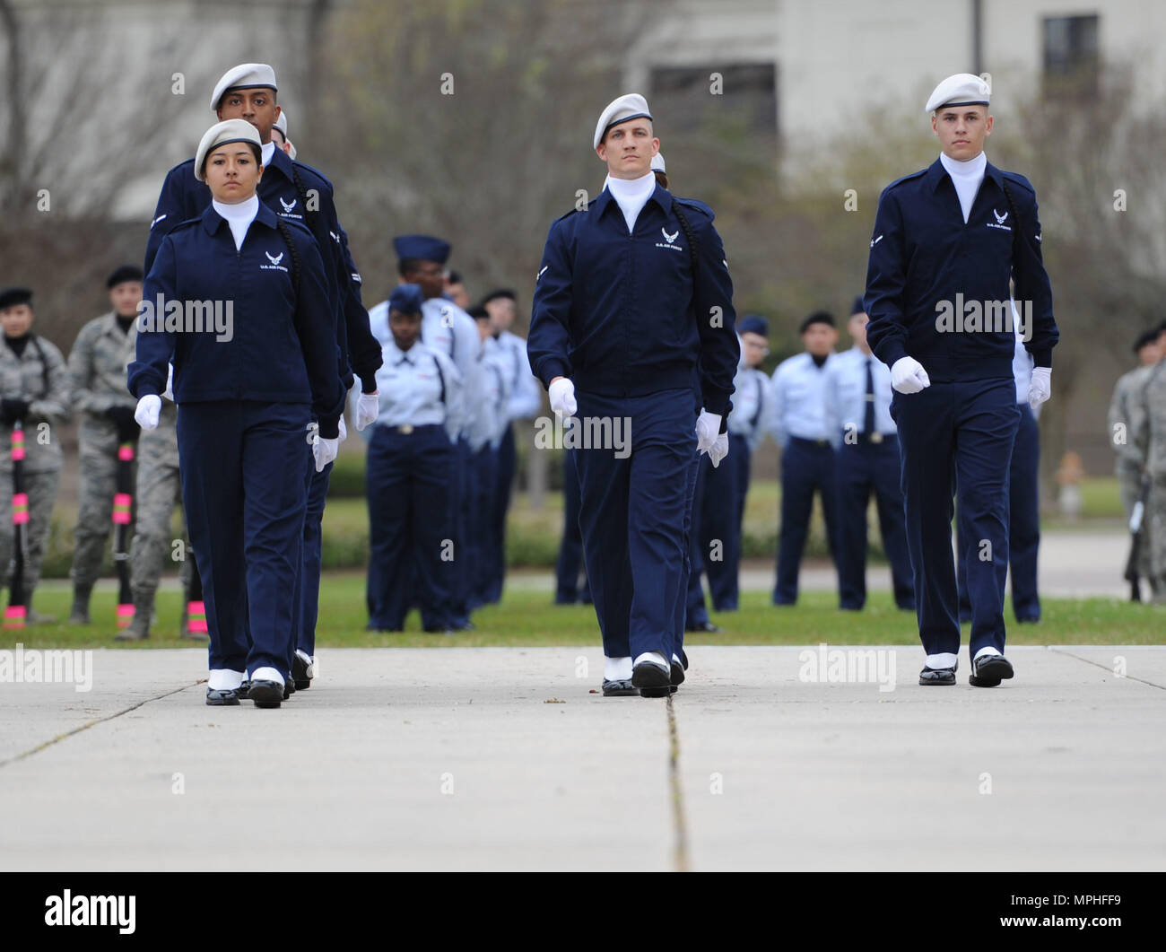 Members of the 334th Training Squadron regulation drill team perform ...
