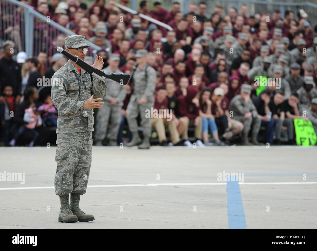 Airman Basic Peter Torrella, 336th Training Squadron freestyle drill ...