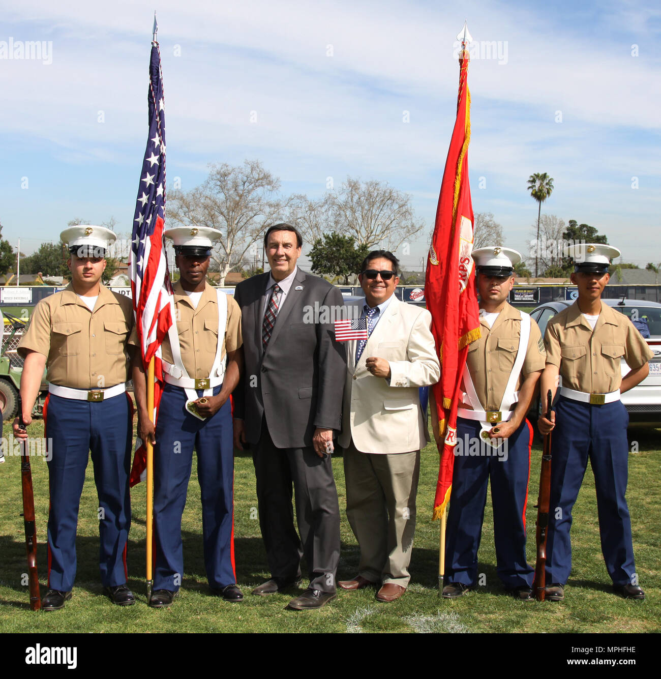 Left to right, Marine Corps Recruiters Sgt. Elijah Gable, Sgt. Derrick ...