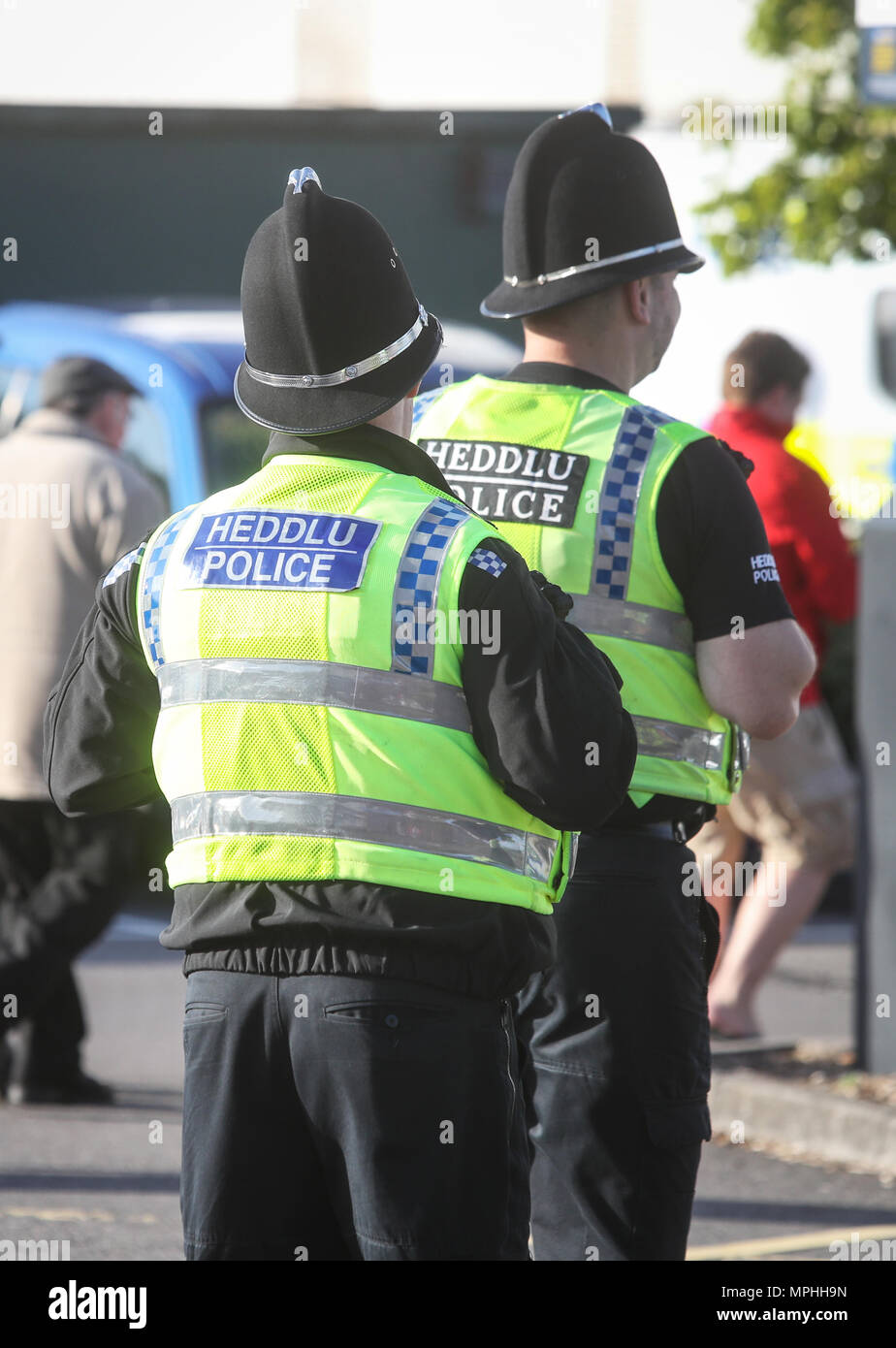 South Wales Police Force police officers on duty at a football match in ...