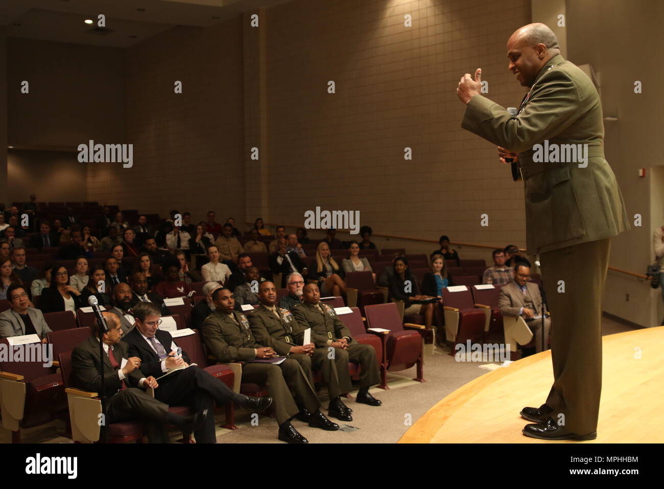 U.S. Marine Corps Lt. Gen. Vincent R. Stewart, speaks to students and ...