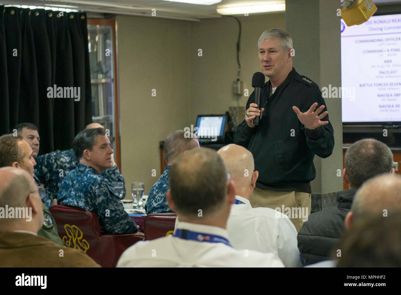 Yokosuka, Japan (March 15, 2017) Vice Adm. Thomas J. Moore, Commander ...