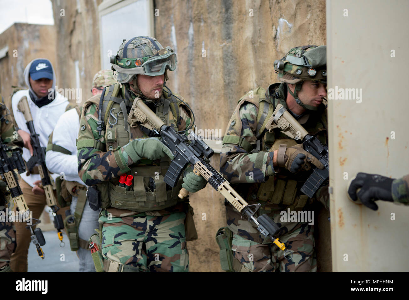 Royal Dutch Marines with 1st Troop, 32nd Raiding Squadron, clear ...