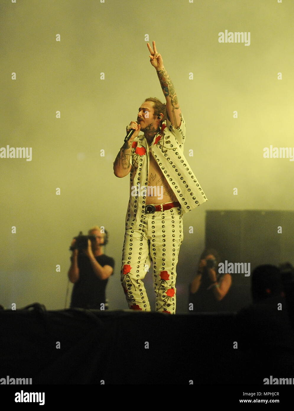 Post Malone performing at Coachella in Indio Ca. Featuring: Post Malone ...