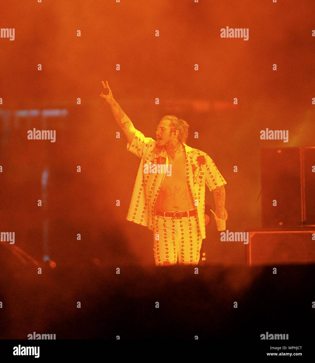 Post Malone performing at Coachella in Indio Ca. Featuring: Post Malone ...