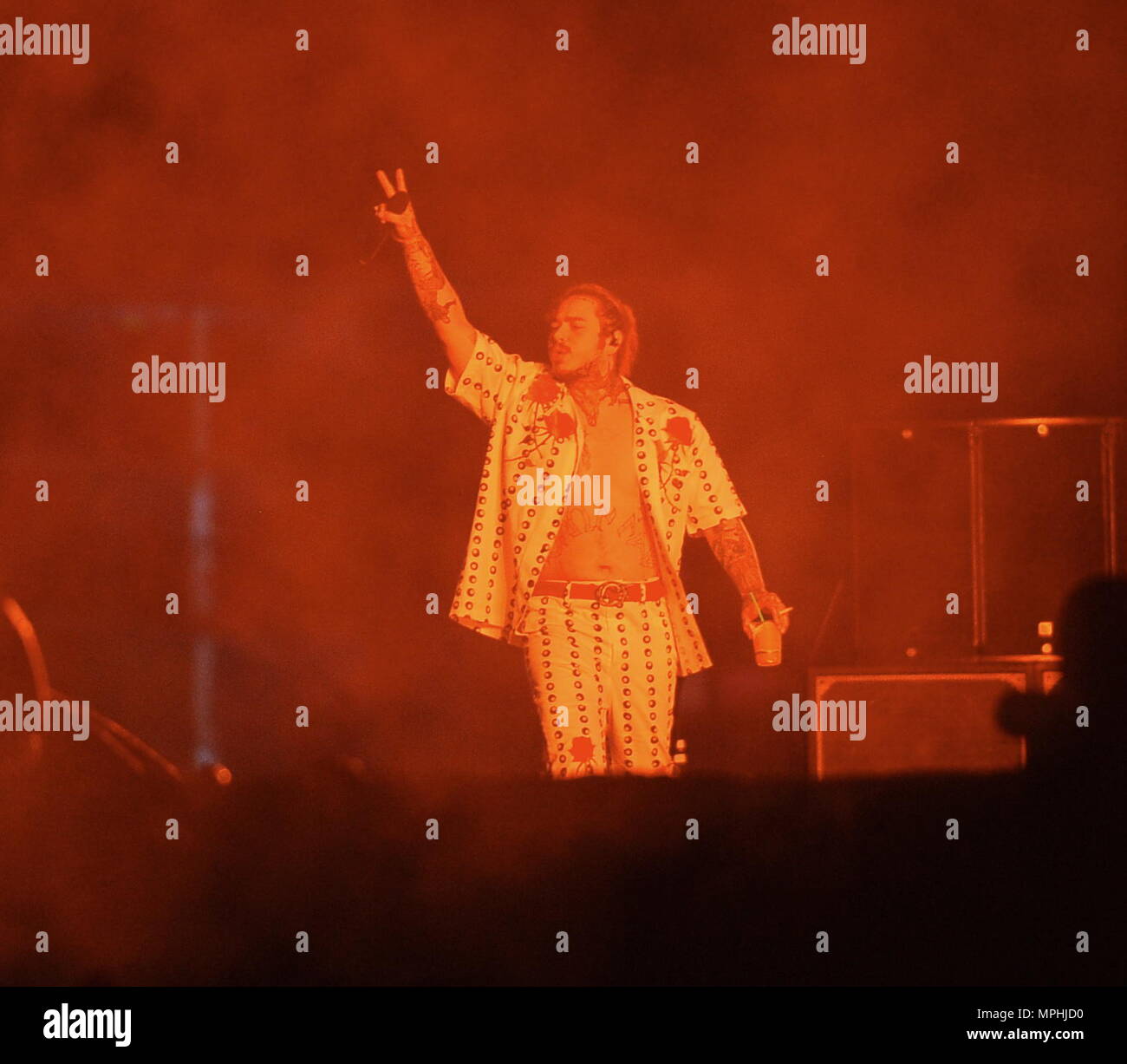 Post Malone performing at Coachella in Indio Ca. Featuring: Post Malone ...