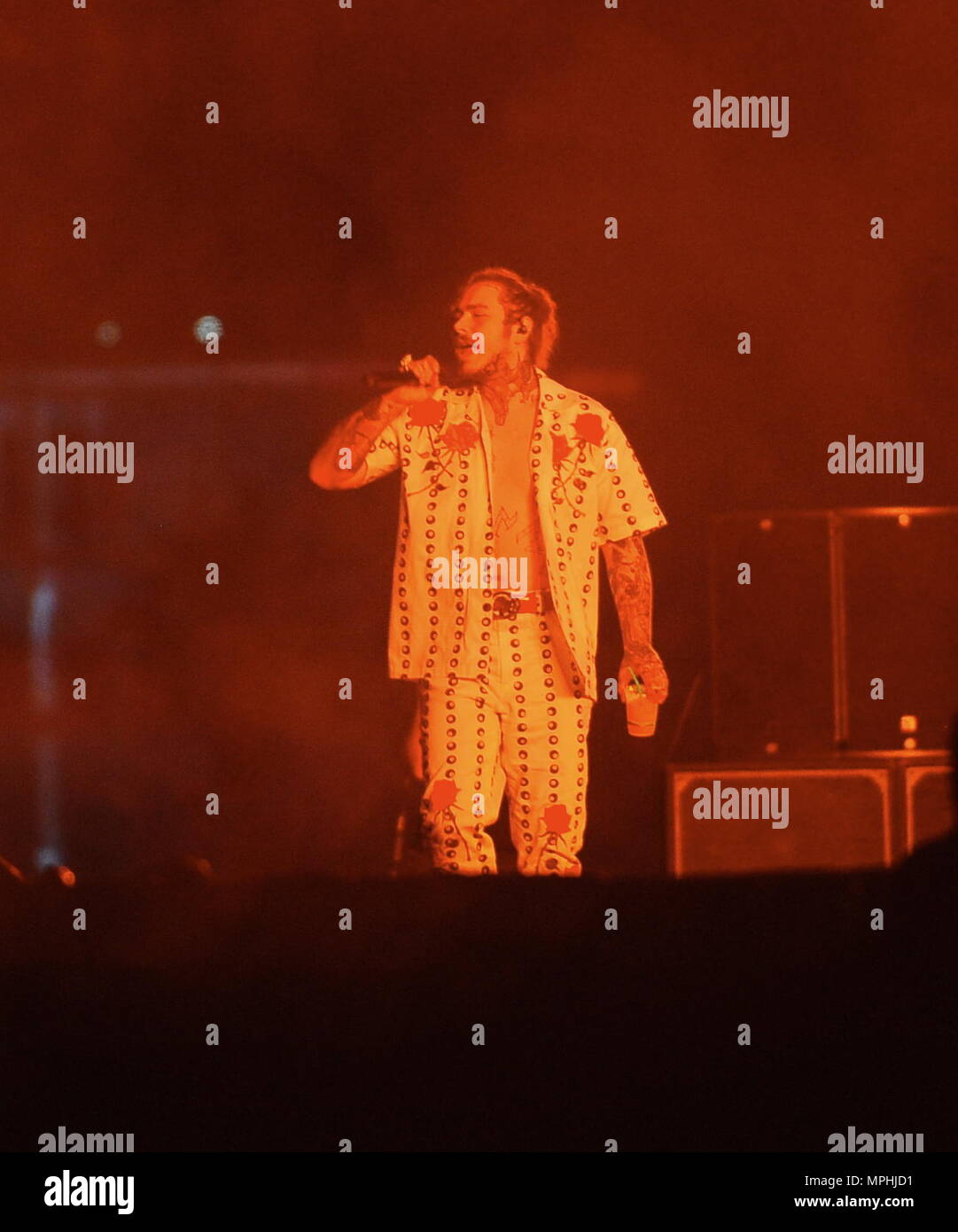 Post Malone performing at Coachella in Indio Ca. Featuring: Post Malone ...