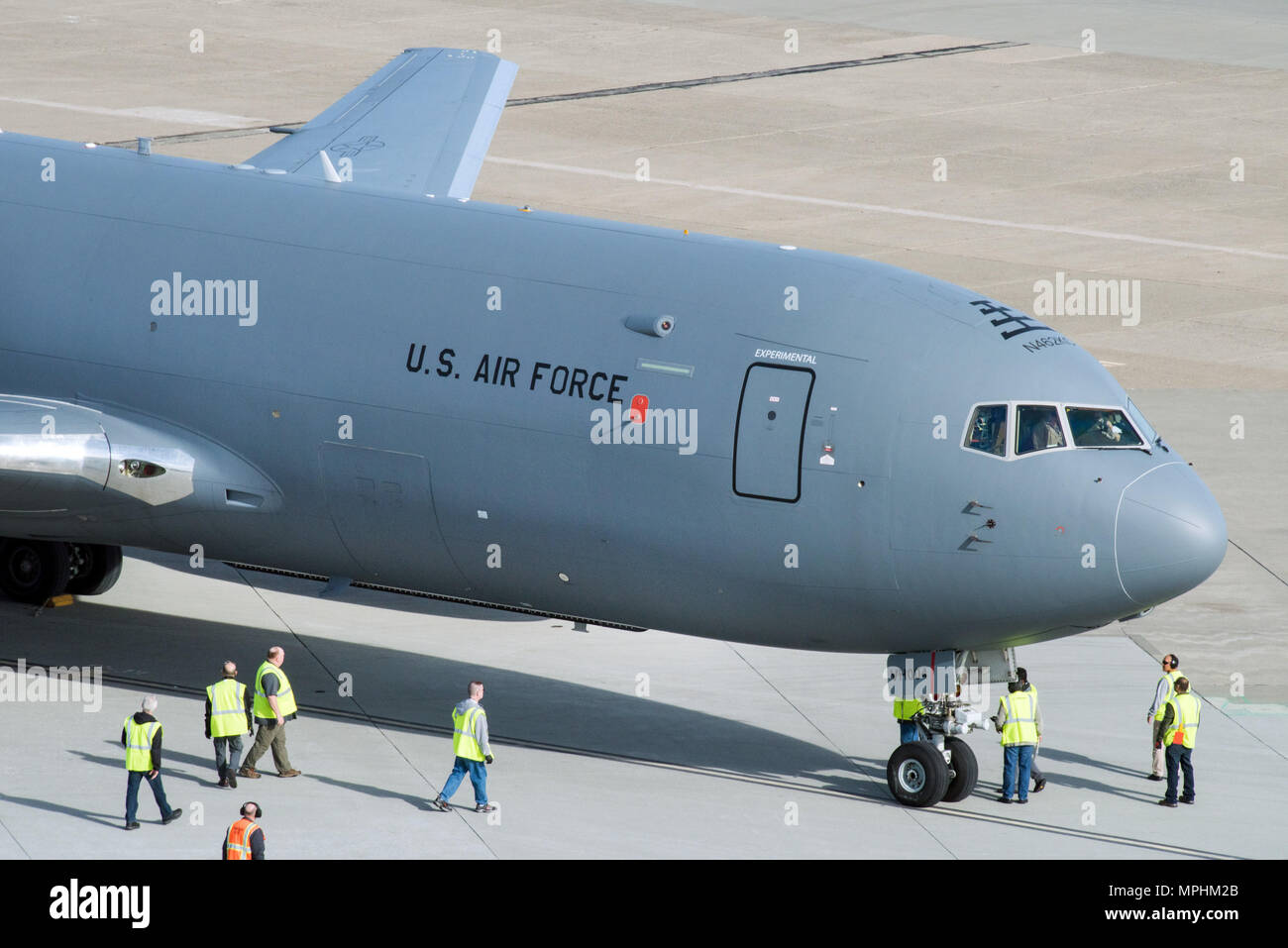 A KC-46A Pegasus arrives at Travis Air Force Base, Calif., Mar. 7, 2017 ...