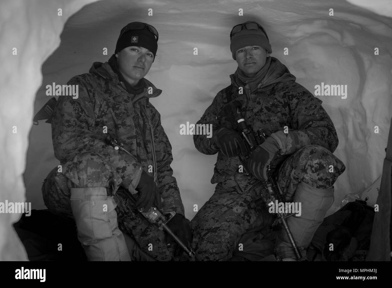Combat engineers with combat engineer battalion Black and White Stock ...