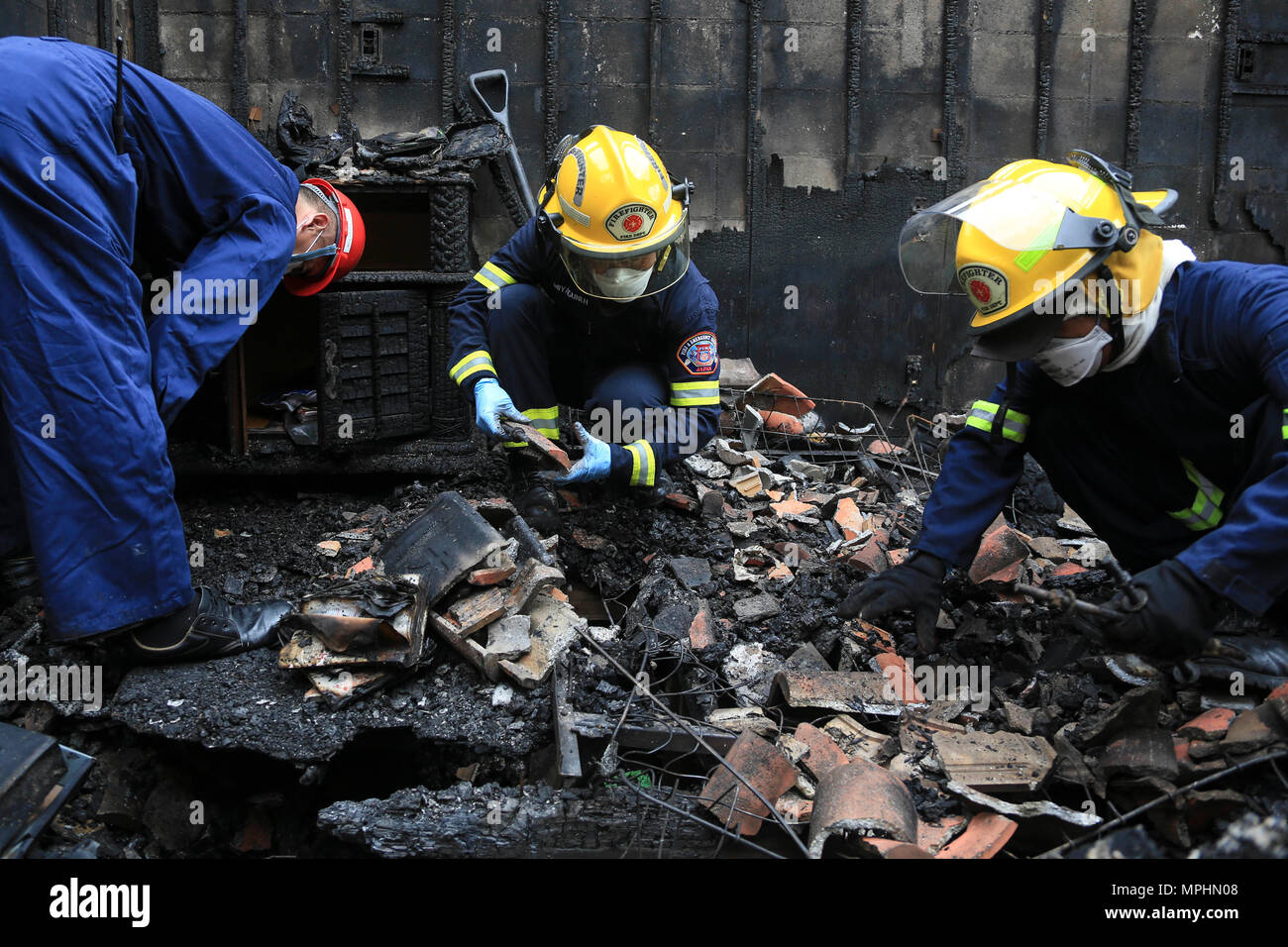 Firemen with Marine Corps Installations Pacific Fire and Emergency ...