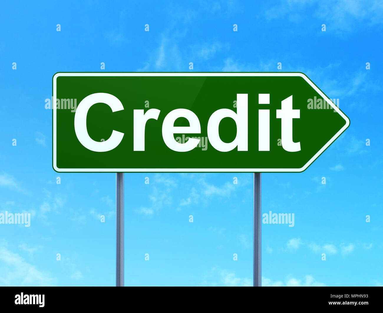 Business concept: Credit on road sign background Stock Photo - Alamy