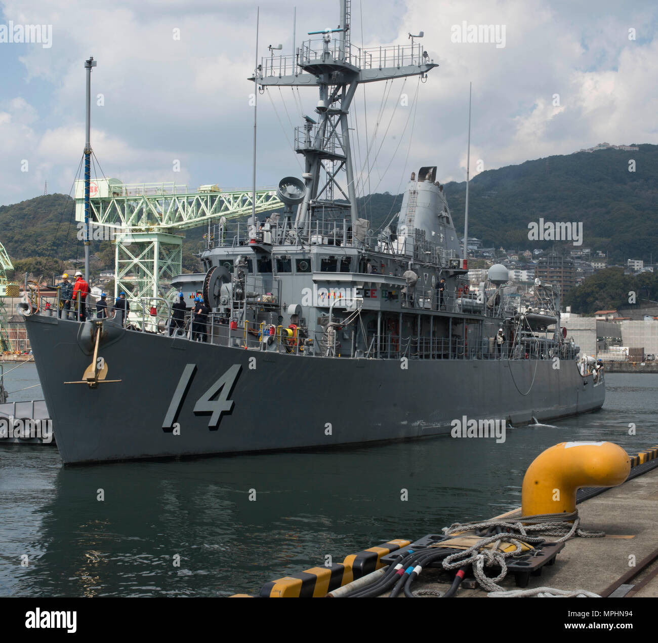 SASEBO, Japan (Mar. 17, 2017) Avenger-class mine countermeasures ship ...