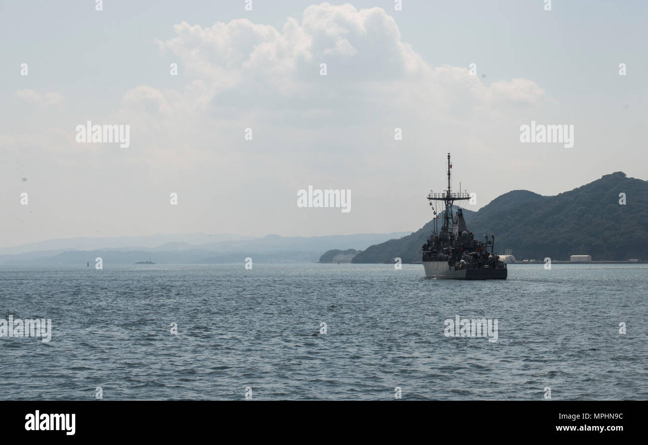 SASEBO, Japan (Mar. 17, 2017) Avenger-class mine countermeasures ship ...