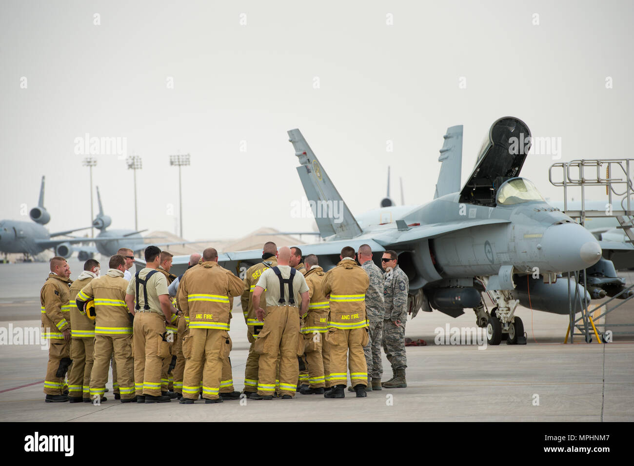 U.S. Air Force 380th Expeditionary Civil Engineer Squadron firefighter ...