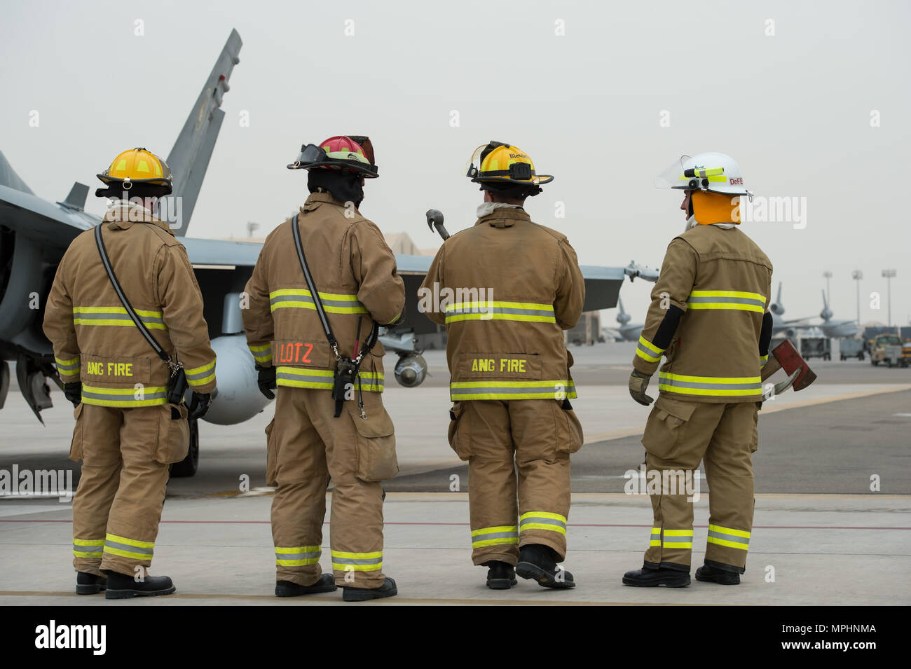 U.S. Air Force 380th Expeditionary Civil Engineer Squadron firefighter ...