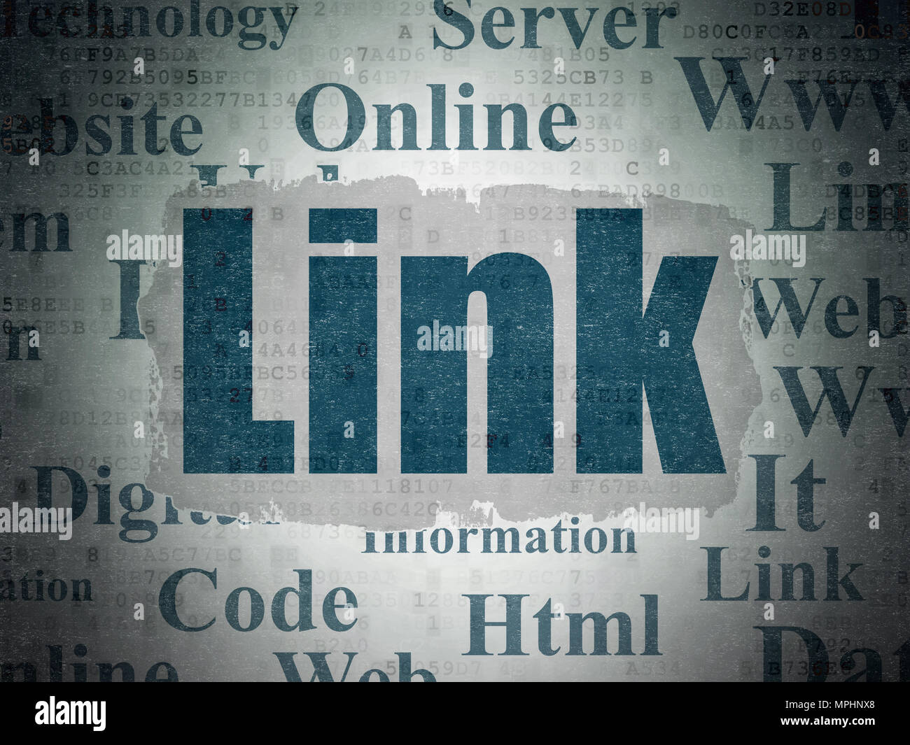 Web development concept: Link on Digital Data Paper background Stock ...