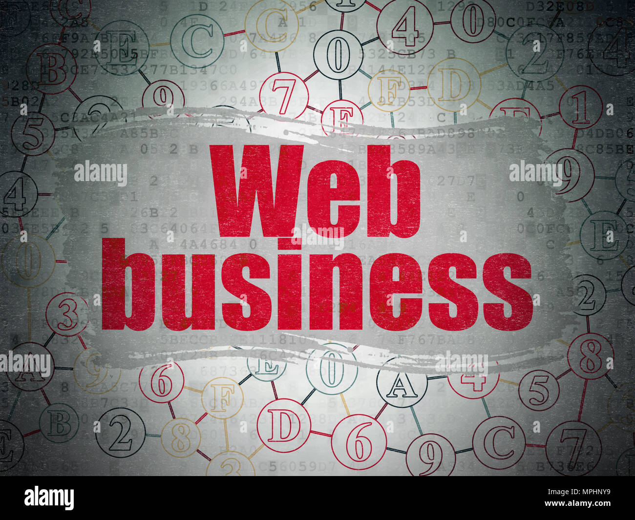 Web development concept: Web Business on Digital Data Paper background Stock Photo - Alamy