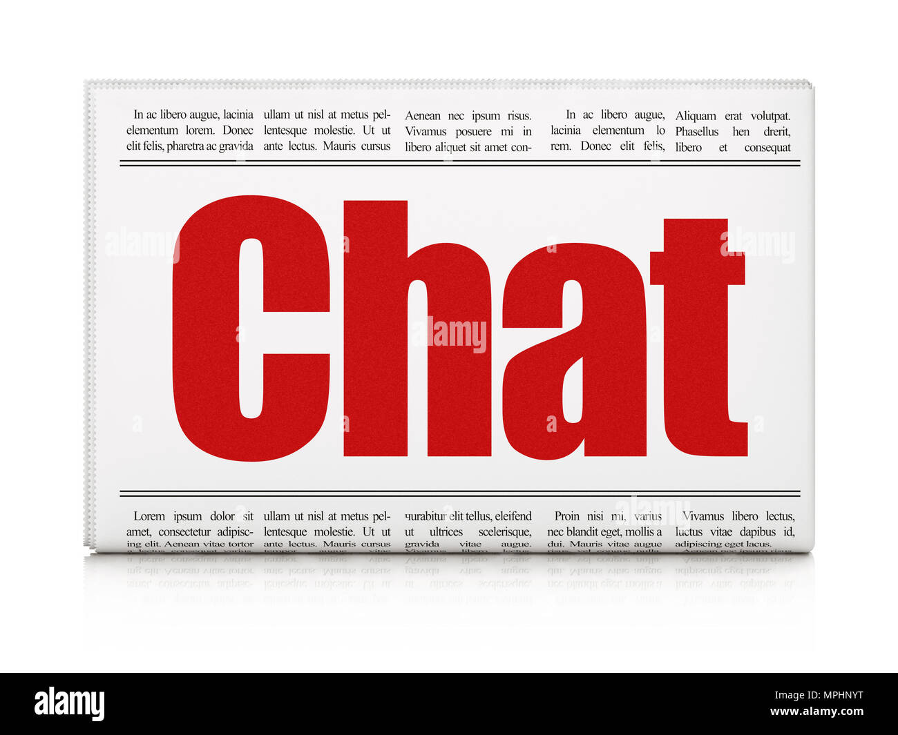 Web design concept: newspaper headline Chat Stock Photo - Alamy