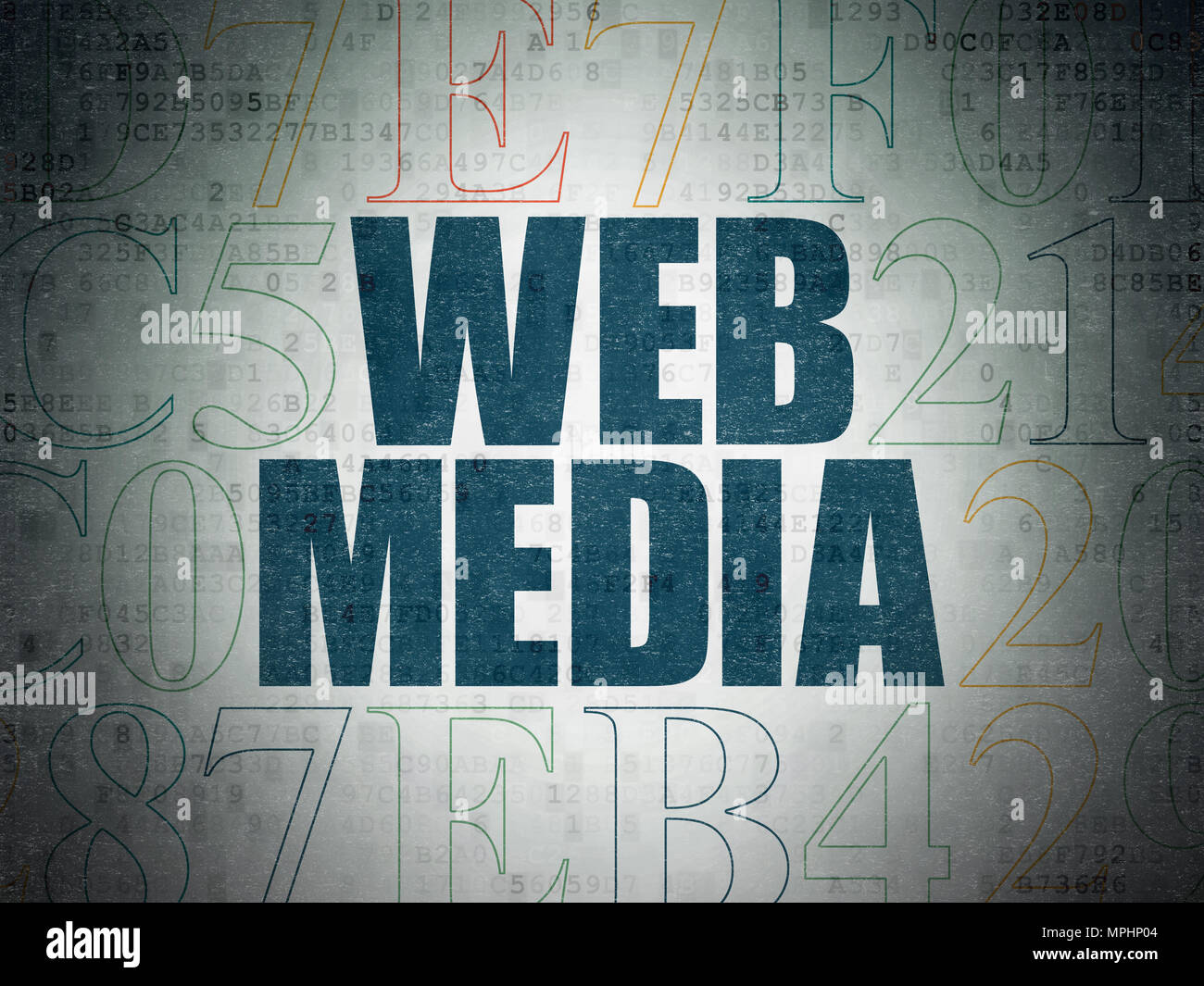 Web development concept: Web Media on Digital Data Paper background ...