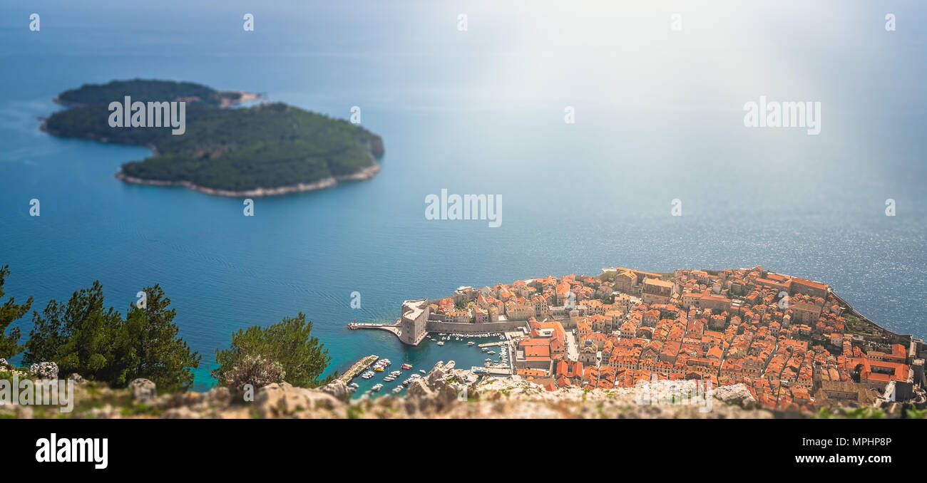 The old city of Dubrovnik, on the UNESCO list of World heritage site ...