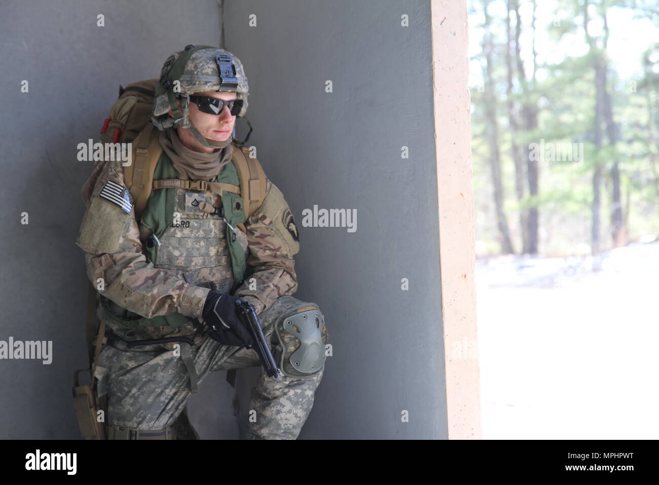 U.S. Army Medic Private First Class Luke Albro of Easy Company 256, 3rd ...