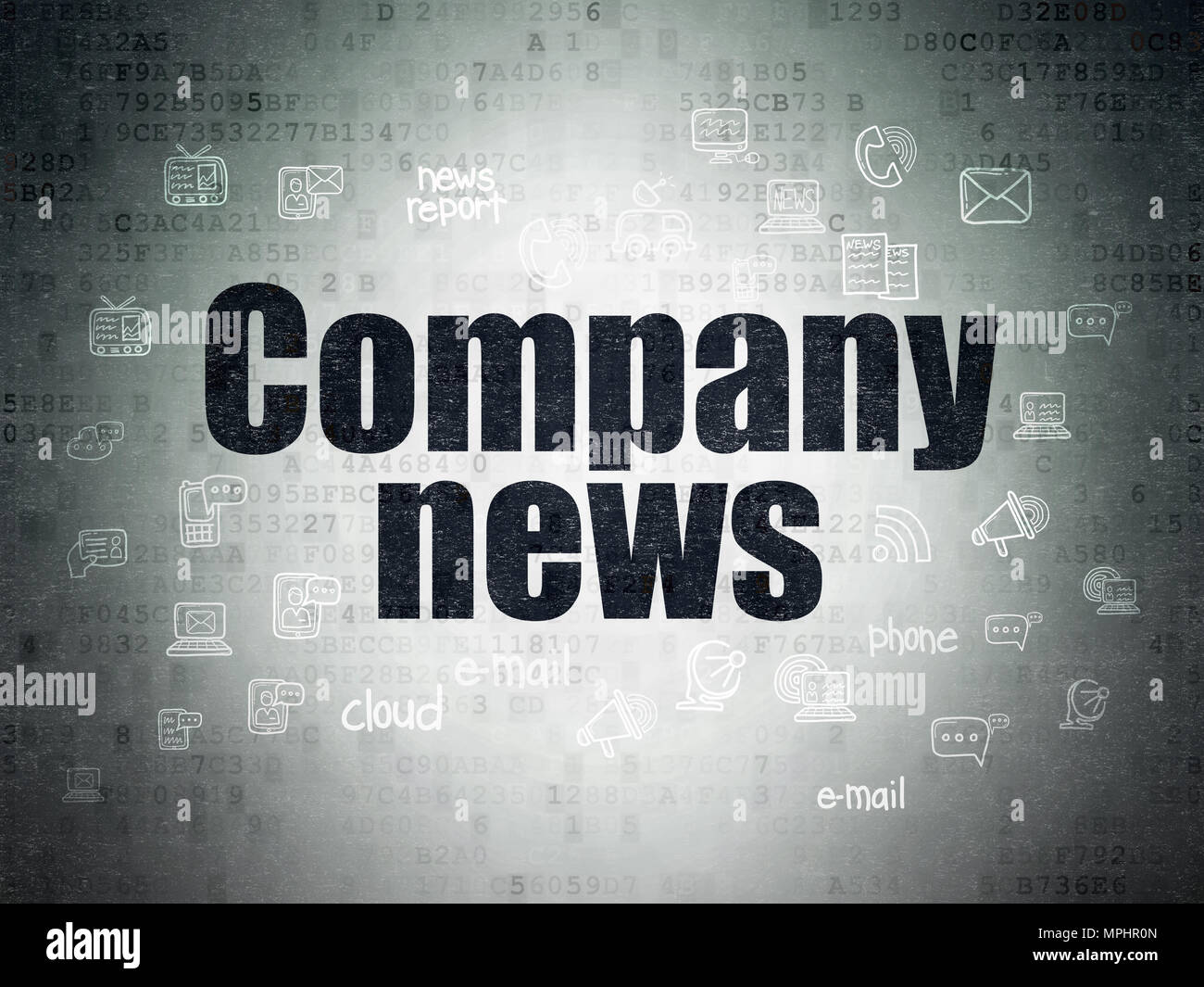 News concept: Company News on Digital Data Paper background Stock Photo ...