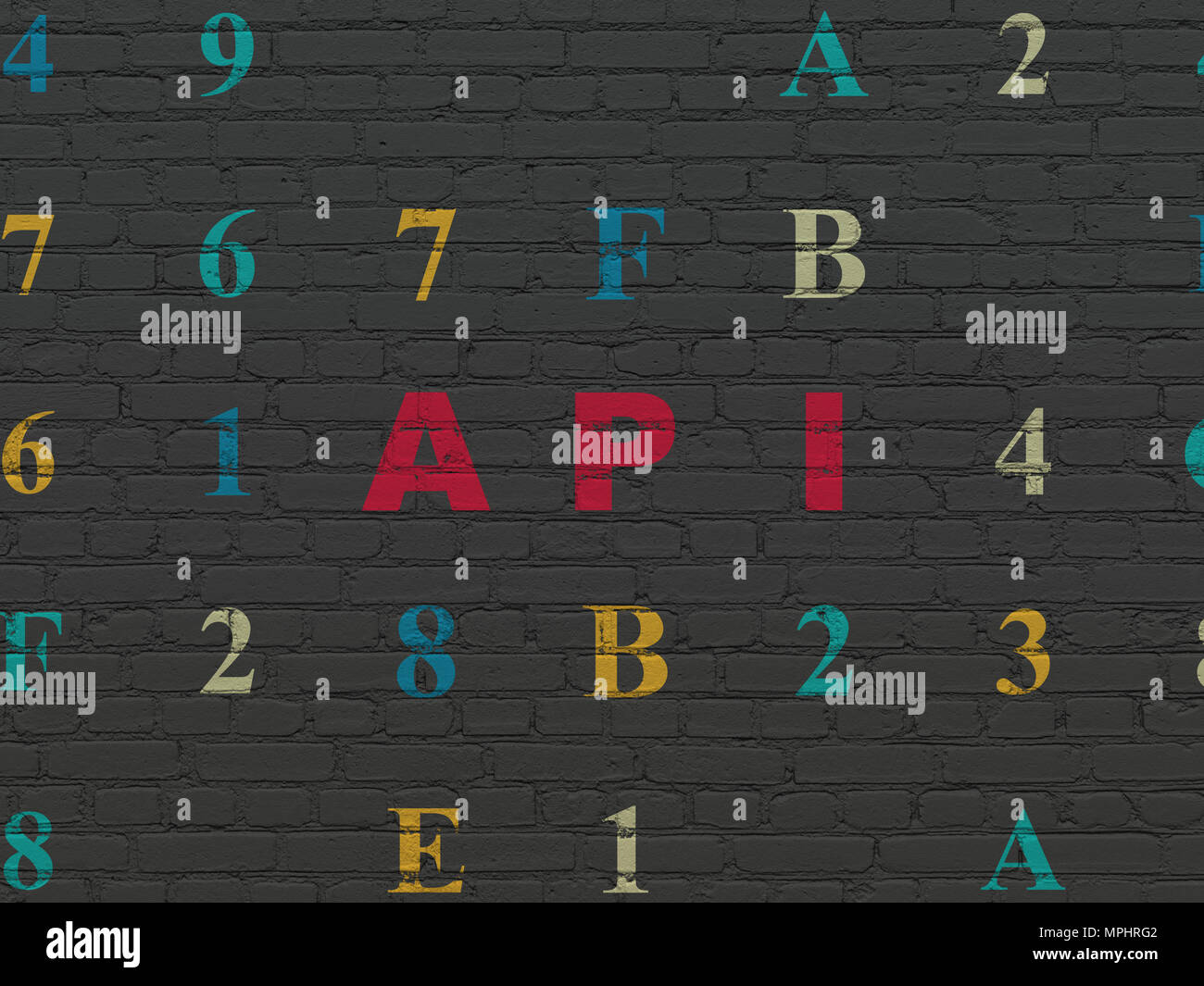 Database concept: Api on wall background Stock Photo - Alamy