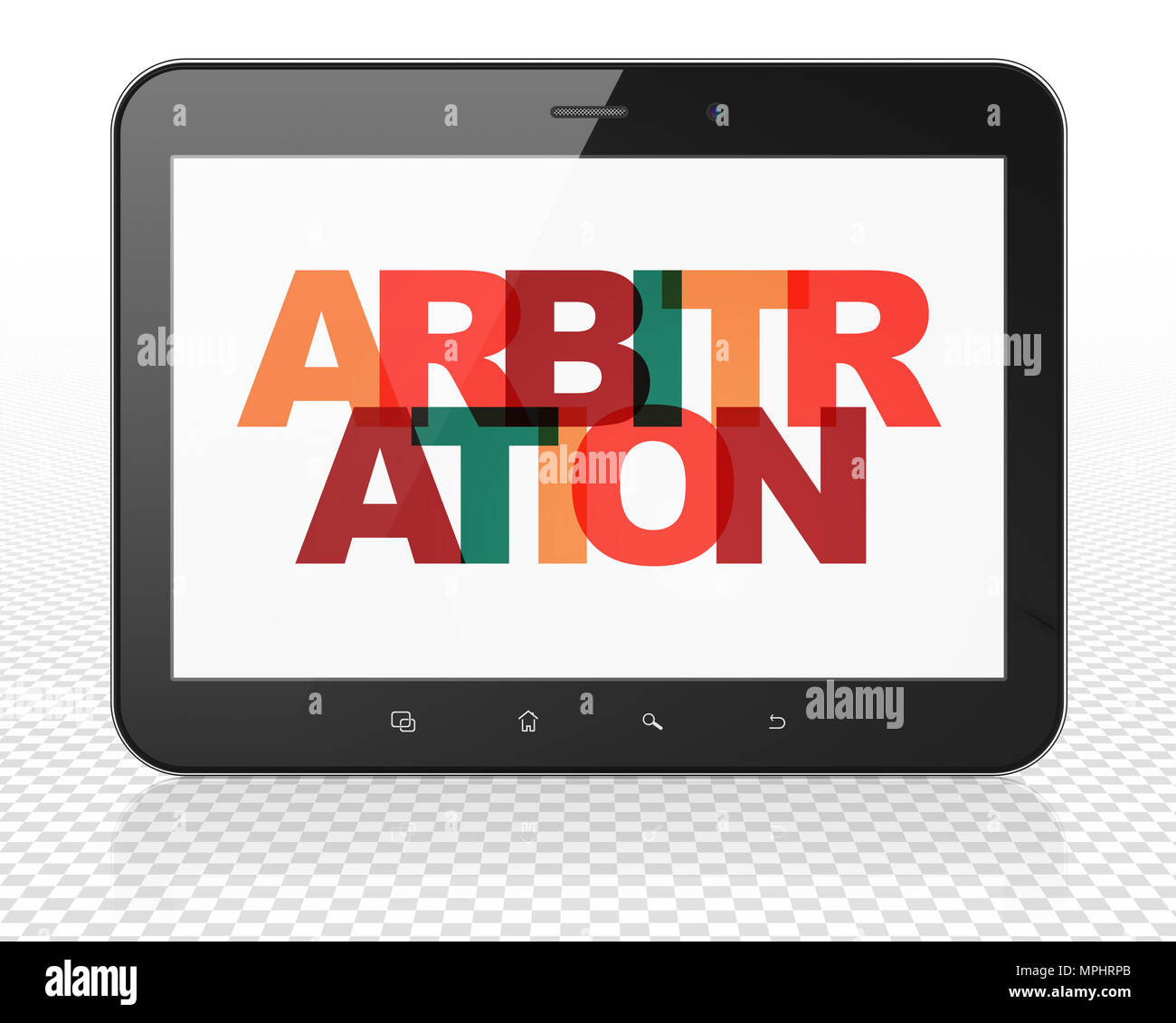 Law concept: Tablet Pc Computer with Arbitration on display Stock Photo ...