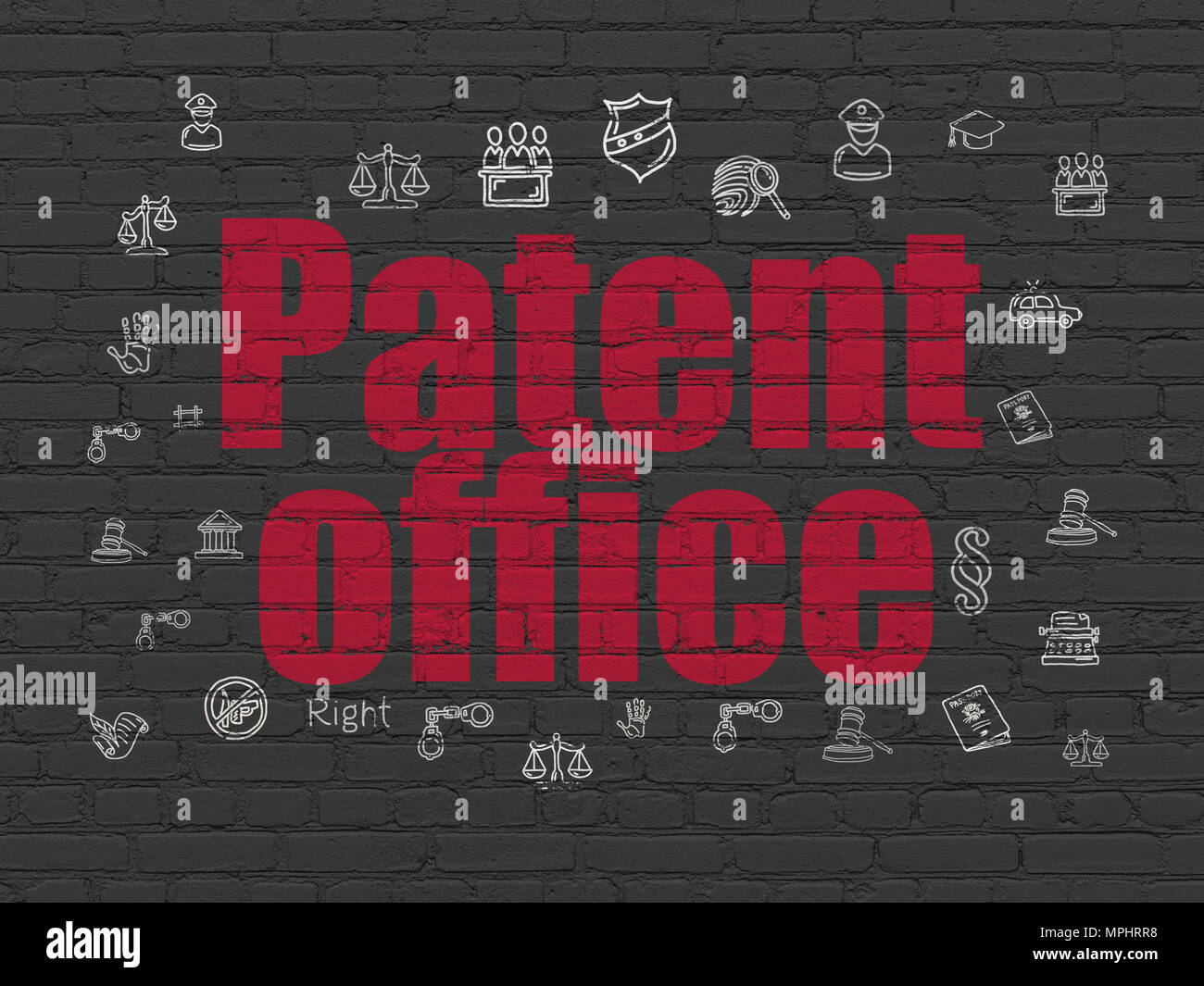 Law concept: Patent Office on wall background Stock Photo - Alamy