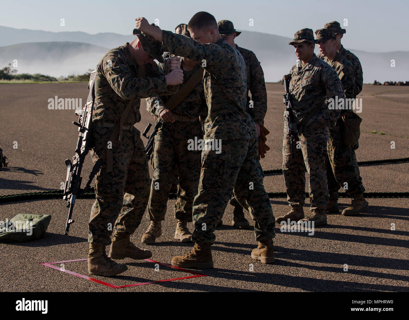 U.S. Marines with security platoon, 3rd Battalion, 5th Marine Regiment ...