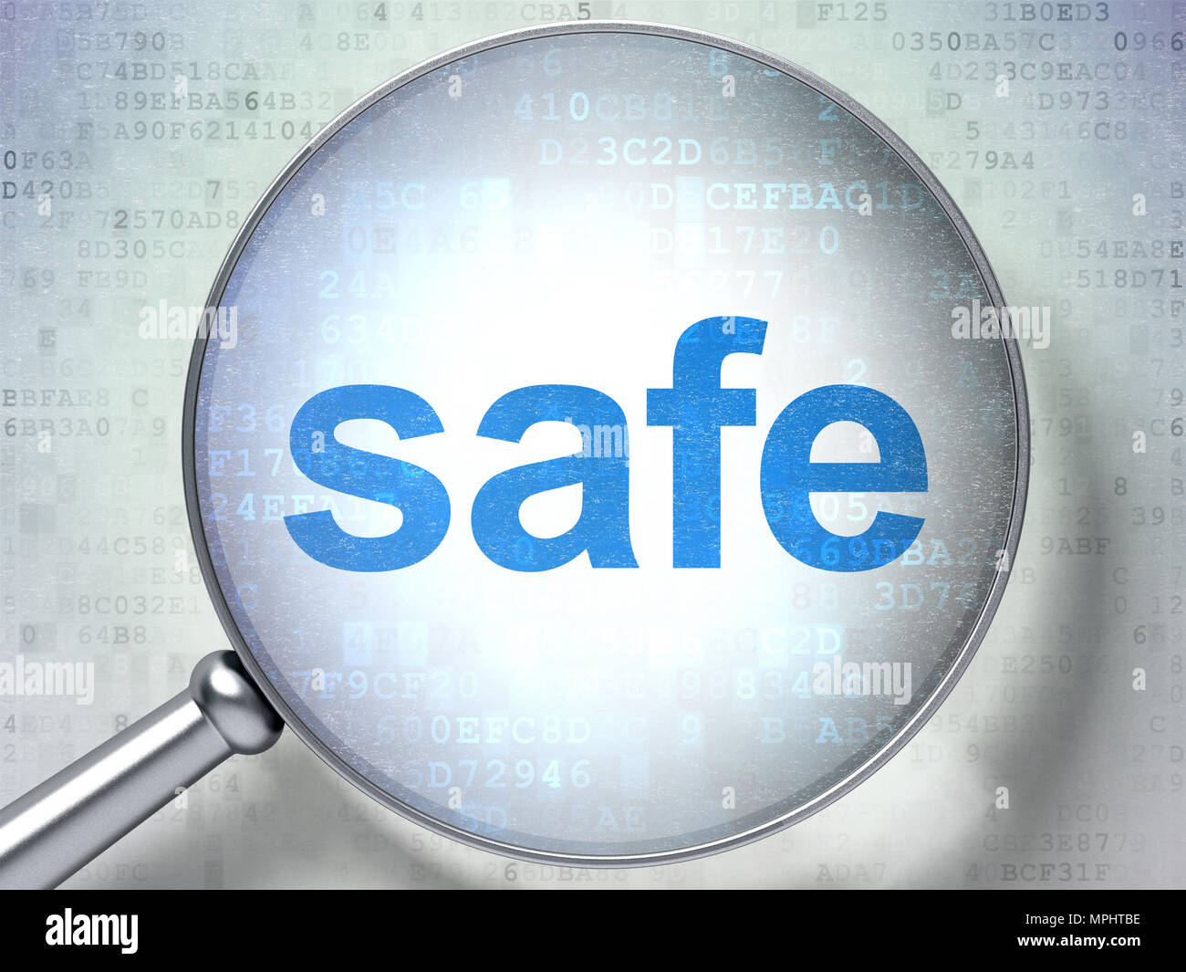 Protection concept: Safe with optical glass Stock Photo - Alamy