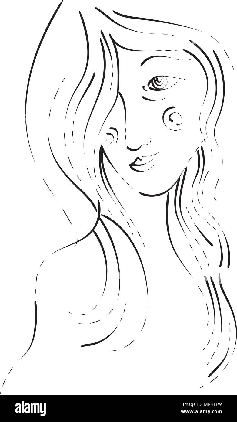 Summer portrait woman smile Stock Vector Images - Alamy