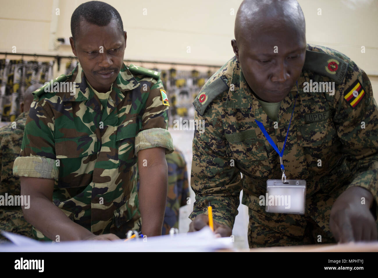 Staff officers from the Burundi National Defense Force and Uganda ...