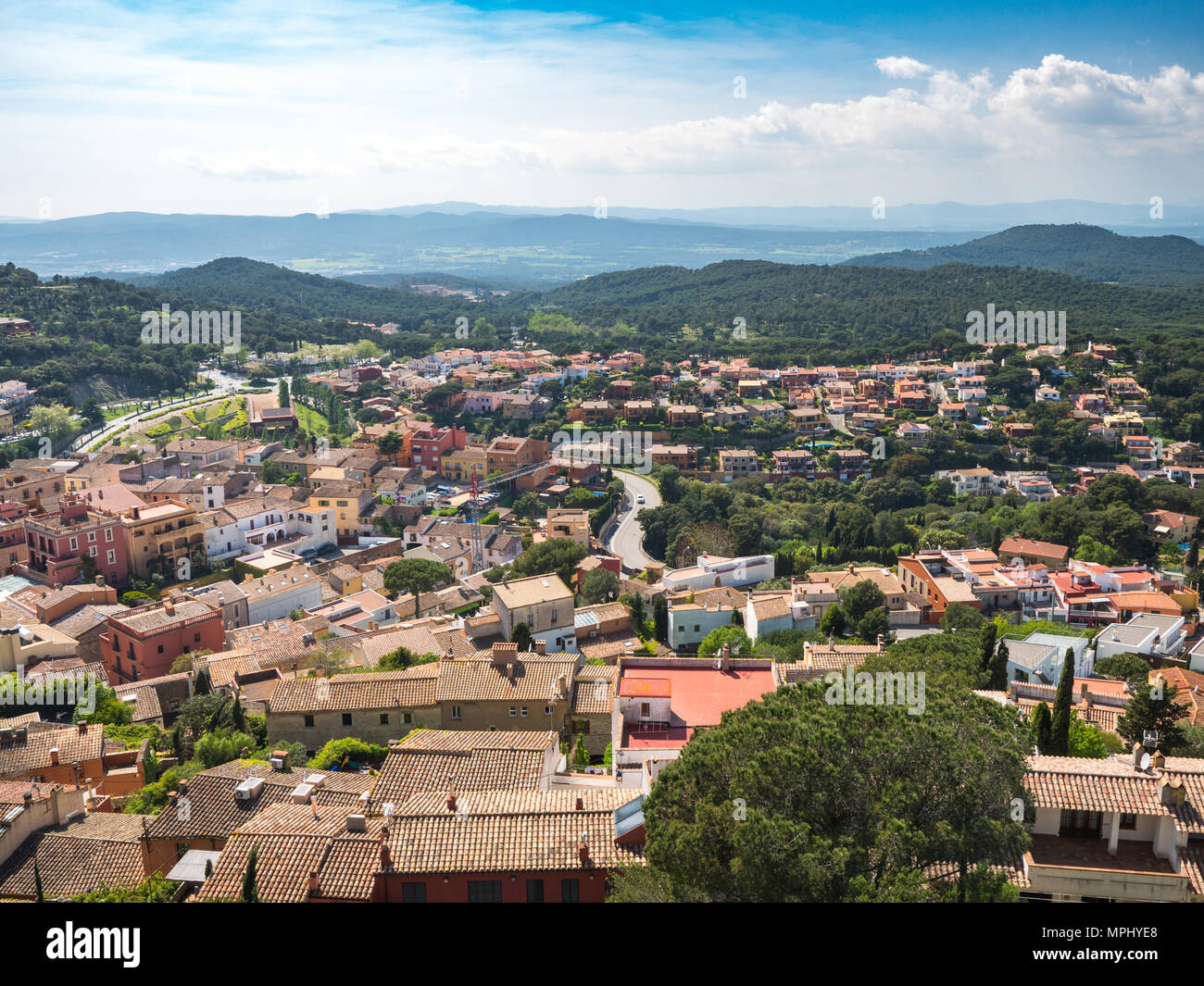 Views of the village of Begur from the Begur castle Stock Photo - Alamy