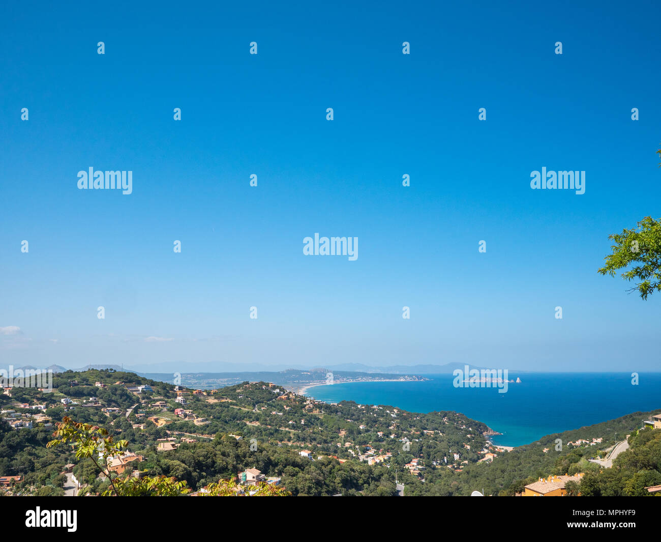 Mediterranean view from the Begur castle, Catalonia, Spain Stock Photo ...