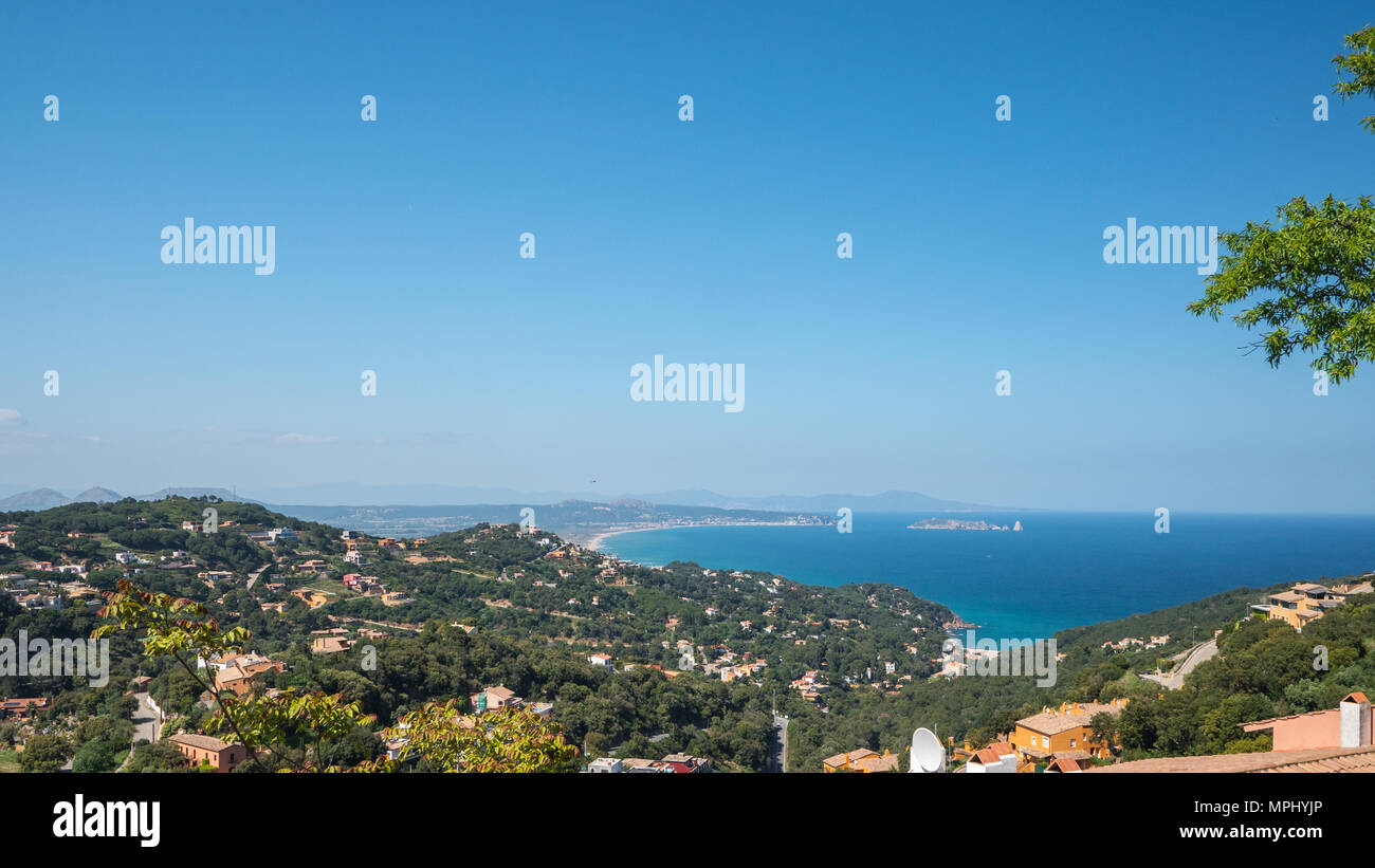 Mediterranean views from the Begur castle, Catalonia, Spain Stock Photo ...