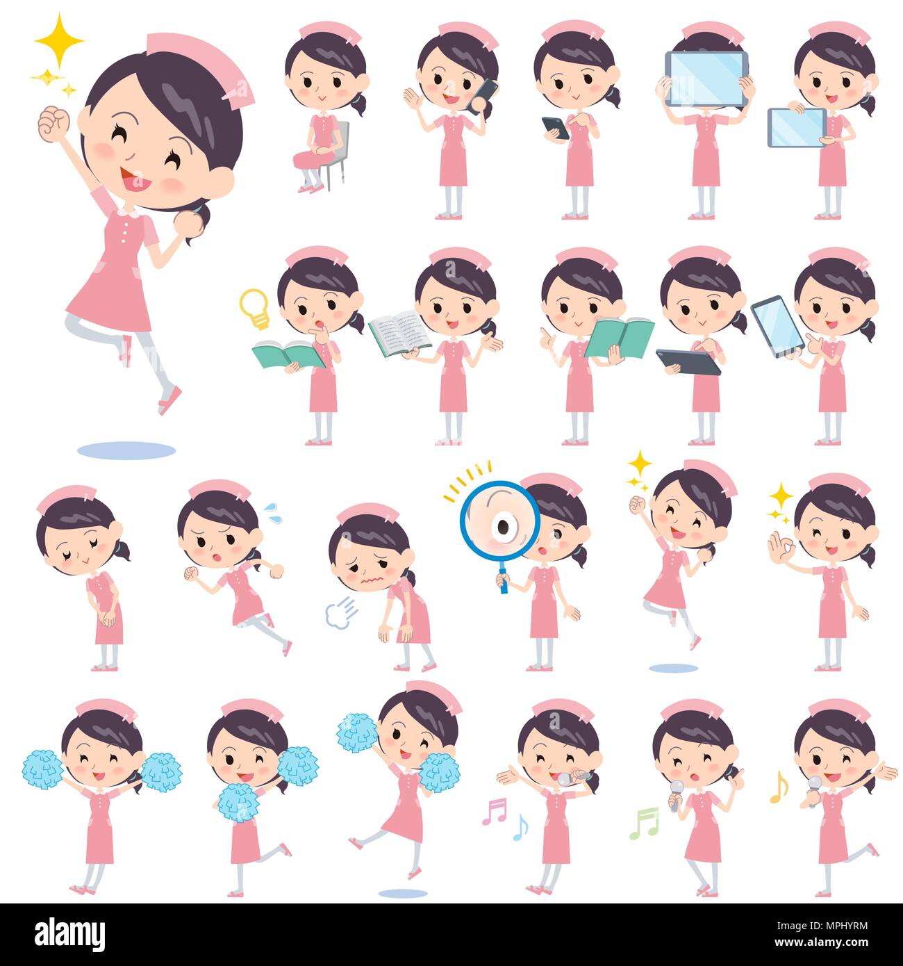 Set of various poses of Nurse 2 Stock Vector Image & Art - Alamy