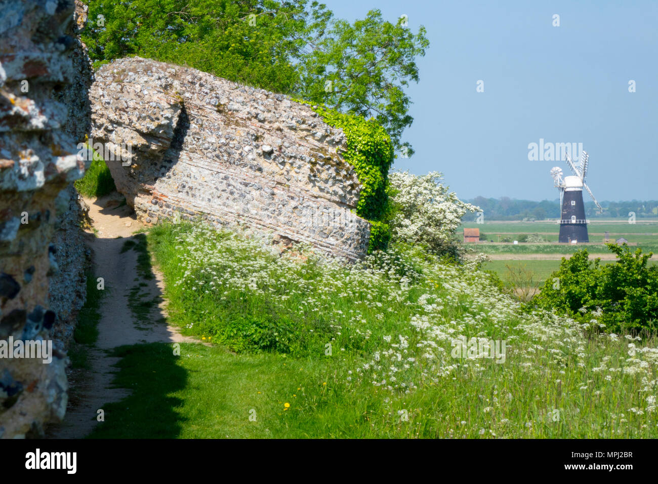 Burgh castle windmill hi-res stock photography and images - Alamy