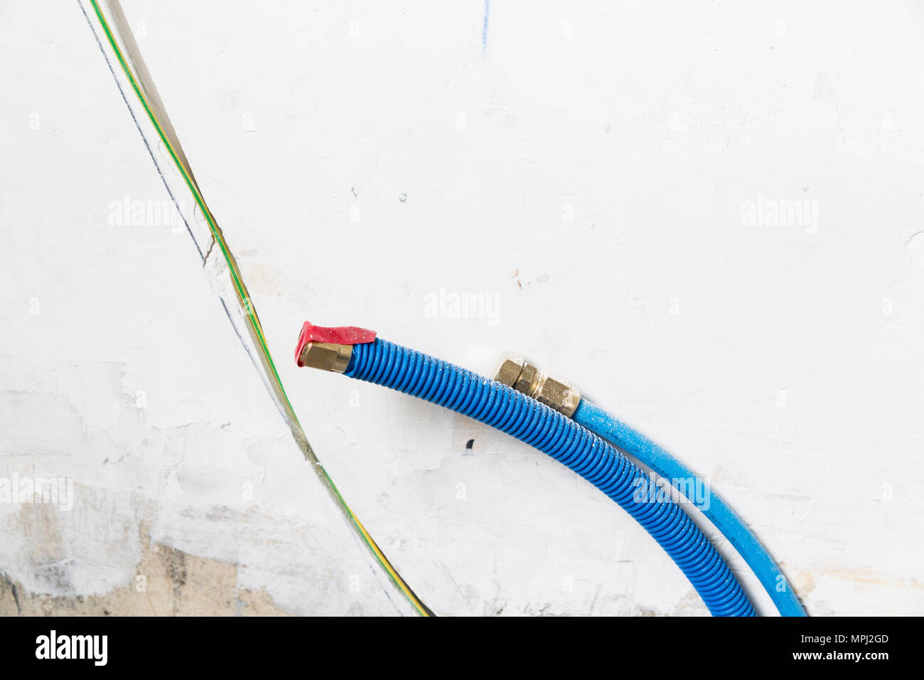 Water pipes made of polypropylene PEX in the wall, plumbing in the ...