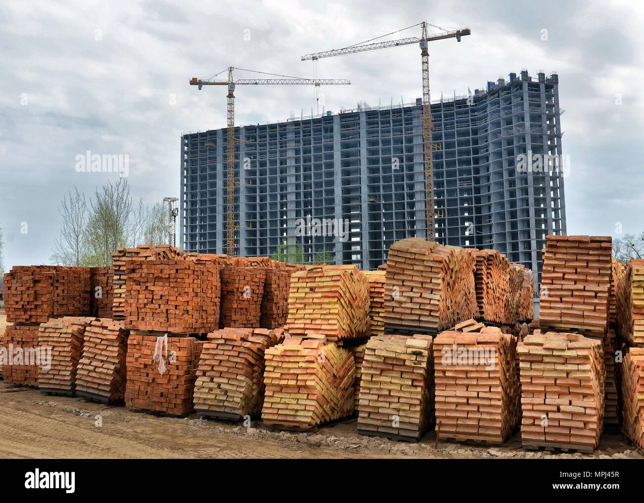 Warehouse bricks on building background Stock Photo - Alamy