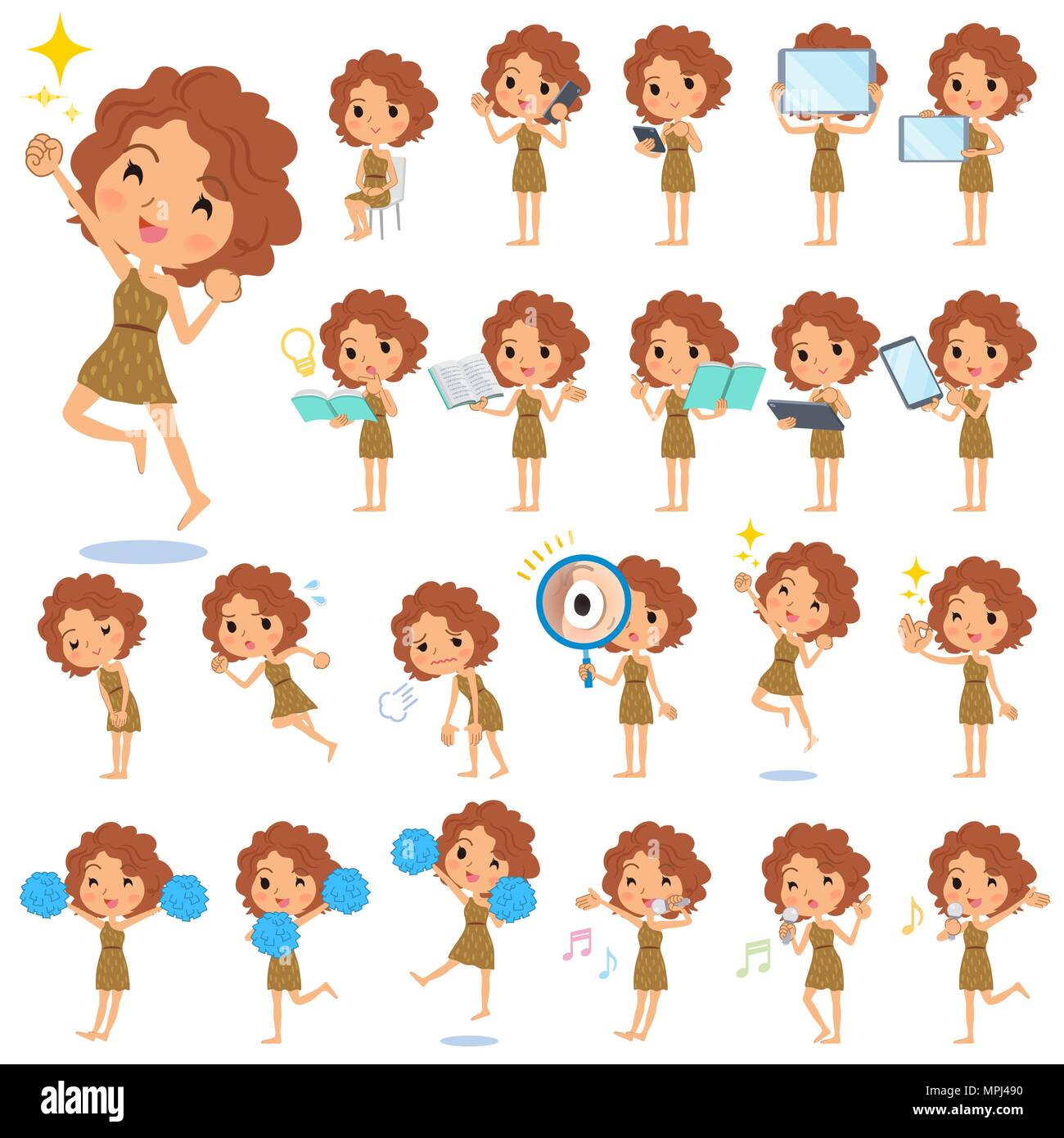 Set of various poses of Primitive women 2 Stock Vector Image & Art - Alamy