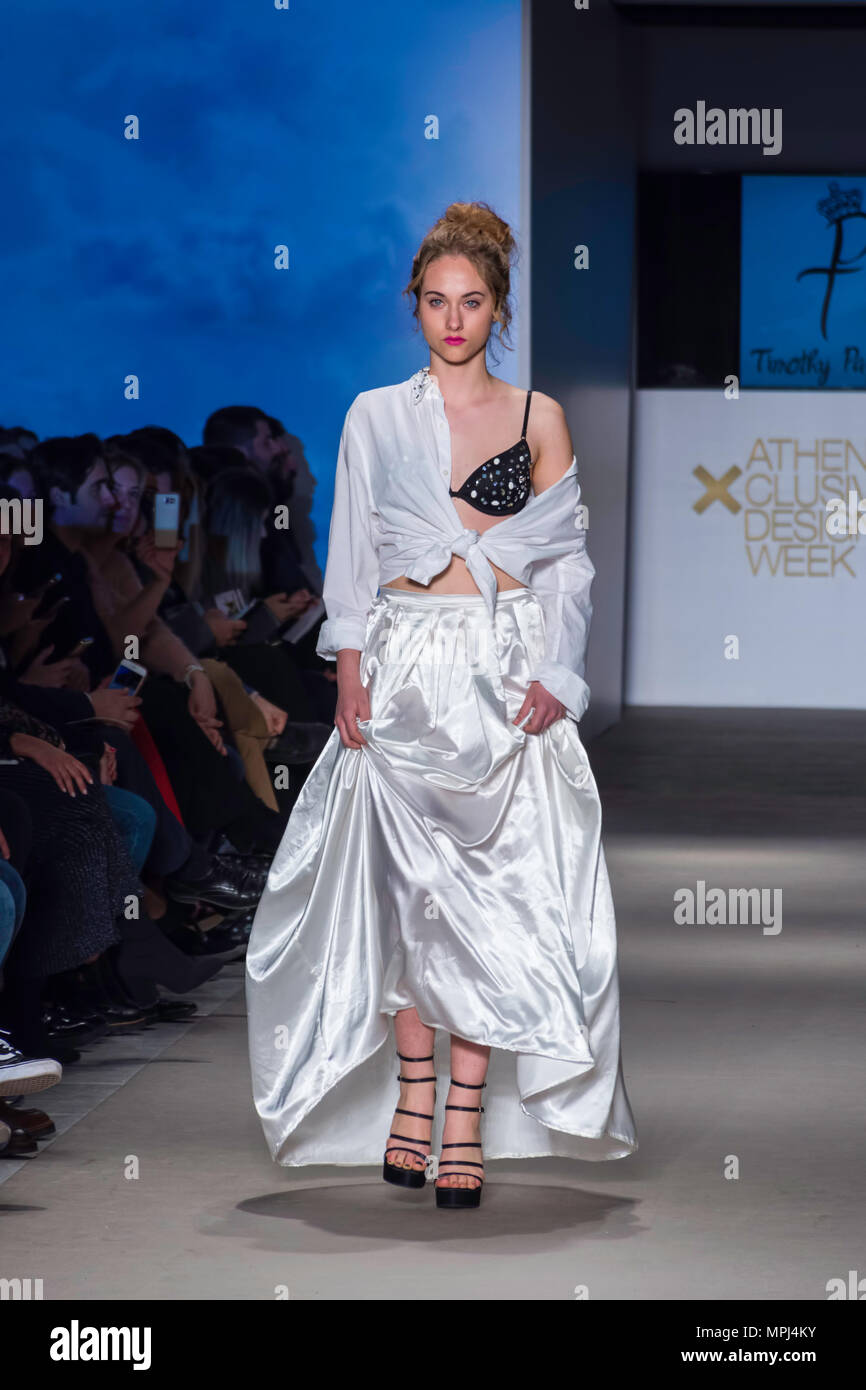 Models walk runway for Athens Fashion Week Stock Photo - Alamy