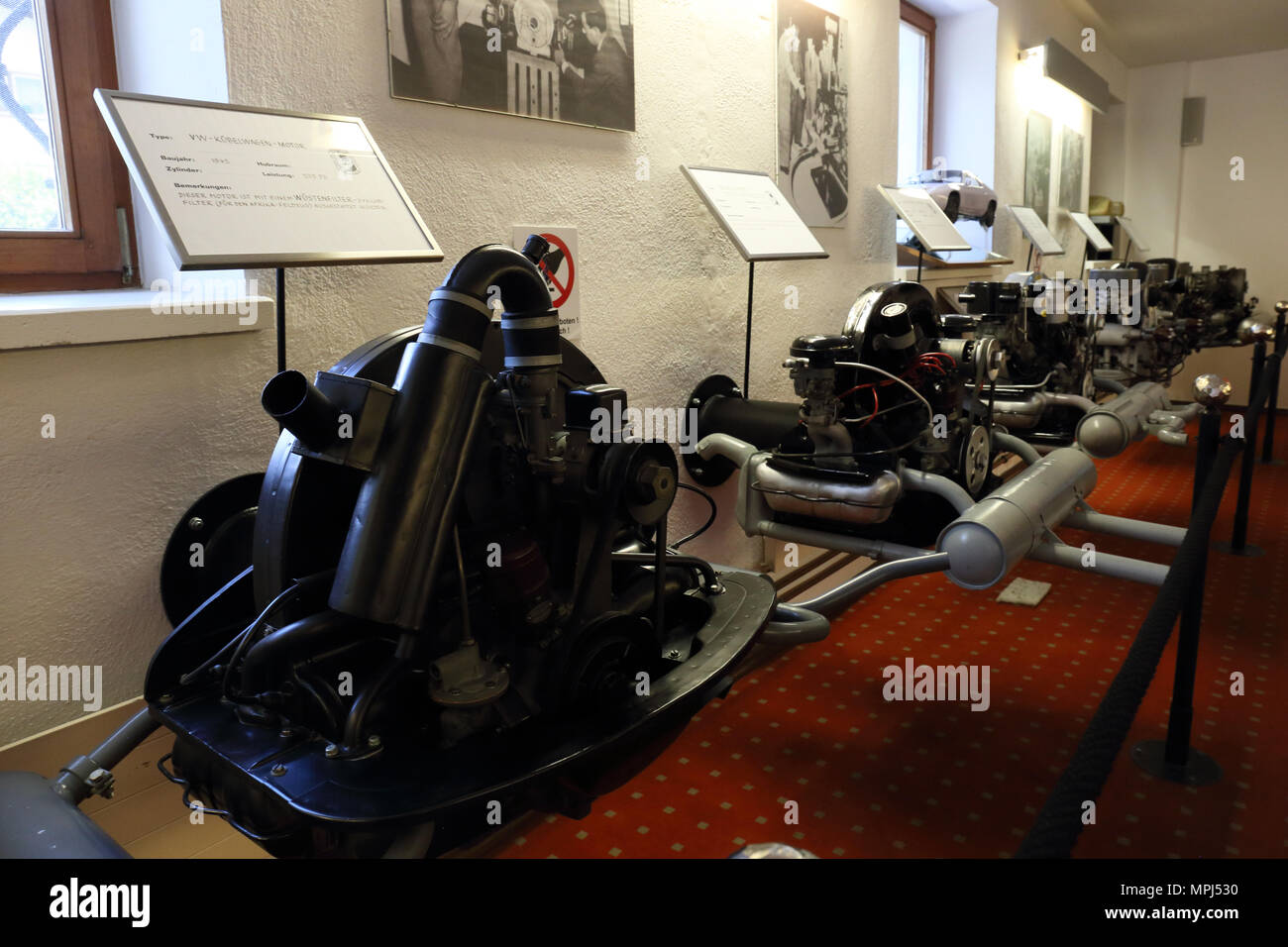 Rare, early VW/Porsche engines on display at the Porsche Automuseum in ...