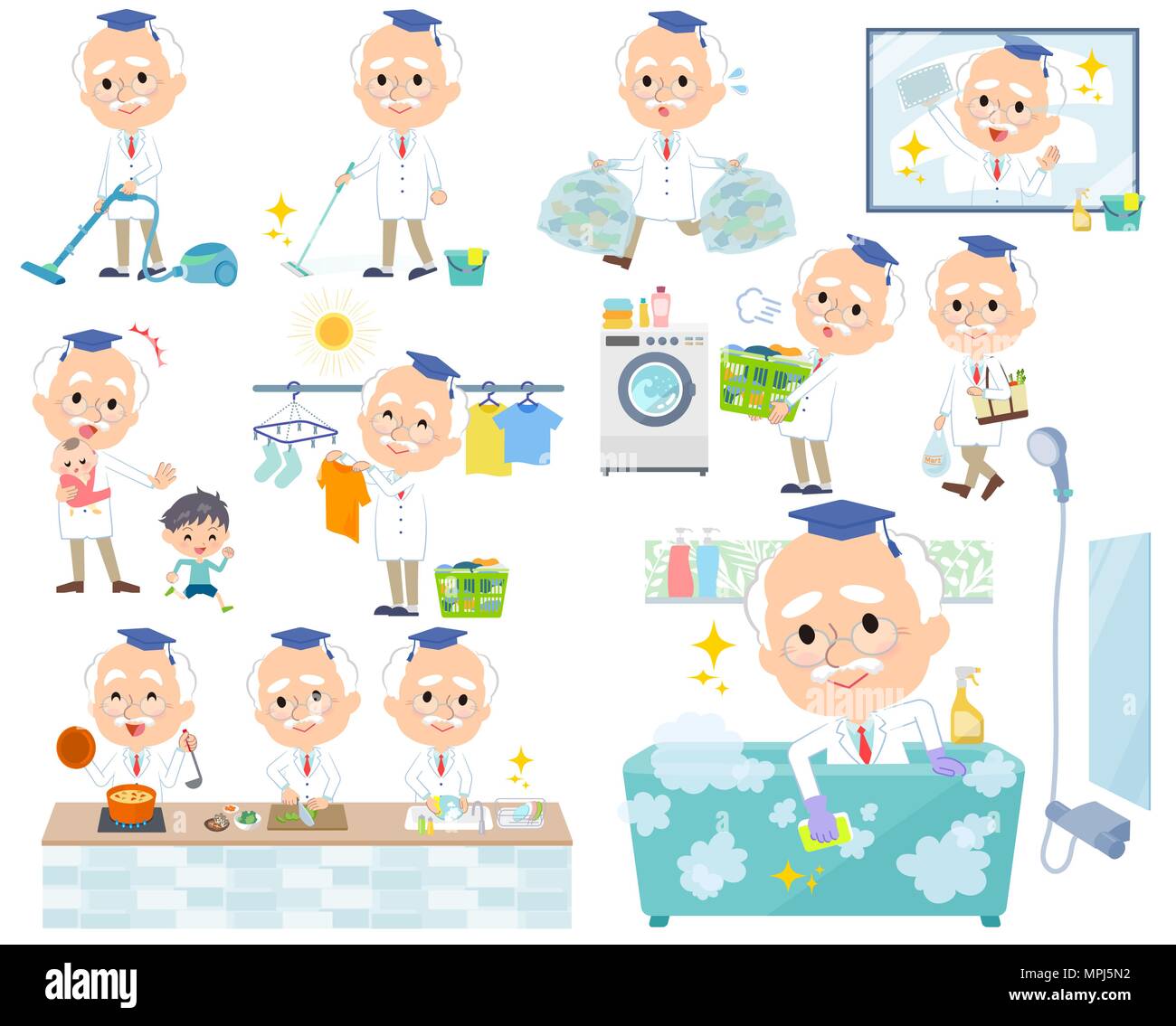 Research Doctor old men housekeeping Stock Vector Image & Art - Alamy