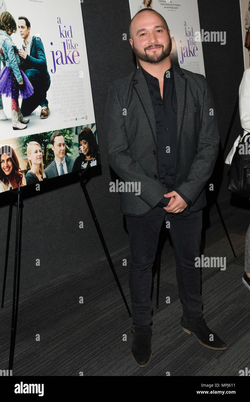 Adam Butterfield attends A Kid Like Jake premiere at The Landmark at 57 ...